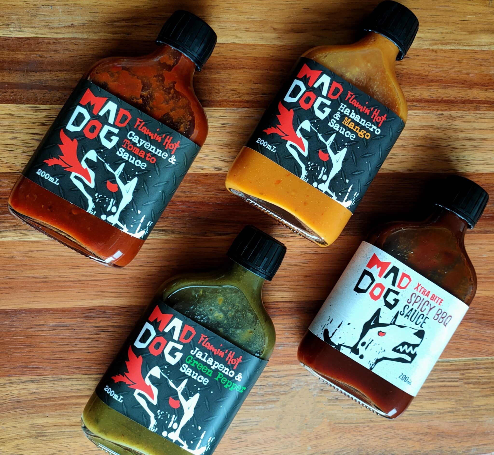 Mad Dog Hot Sauces 200ml x 4 | Yarra Valley Gourmet Foods